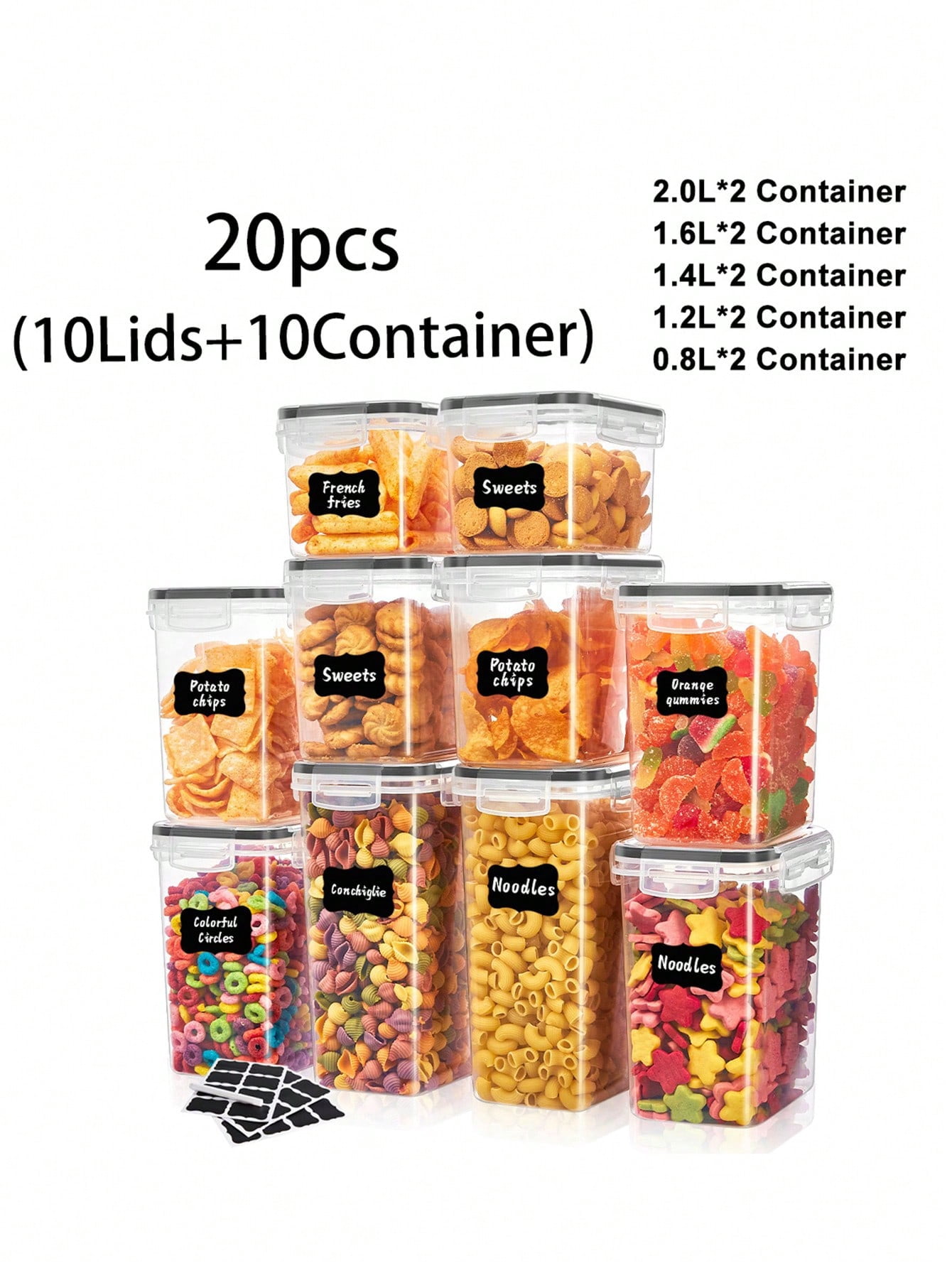 48/20/30pcs Airtight Food Storage Containers With LIDS, Plastic Kitchen ...