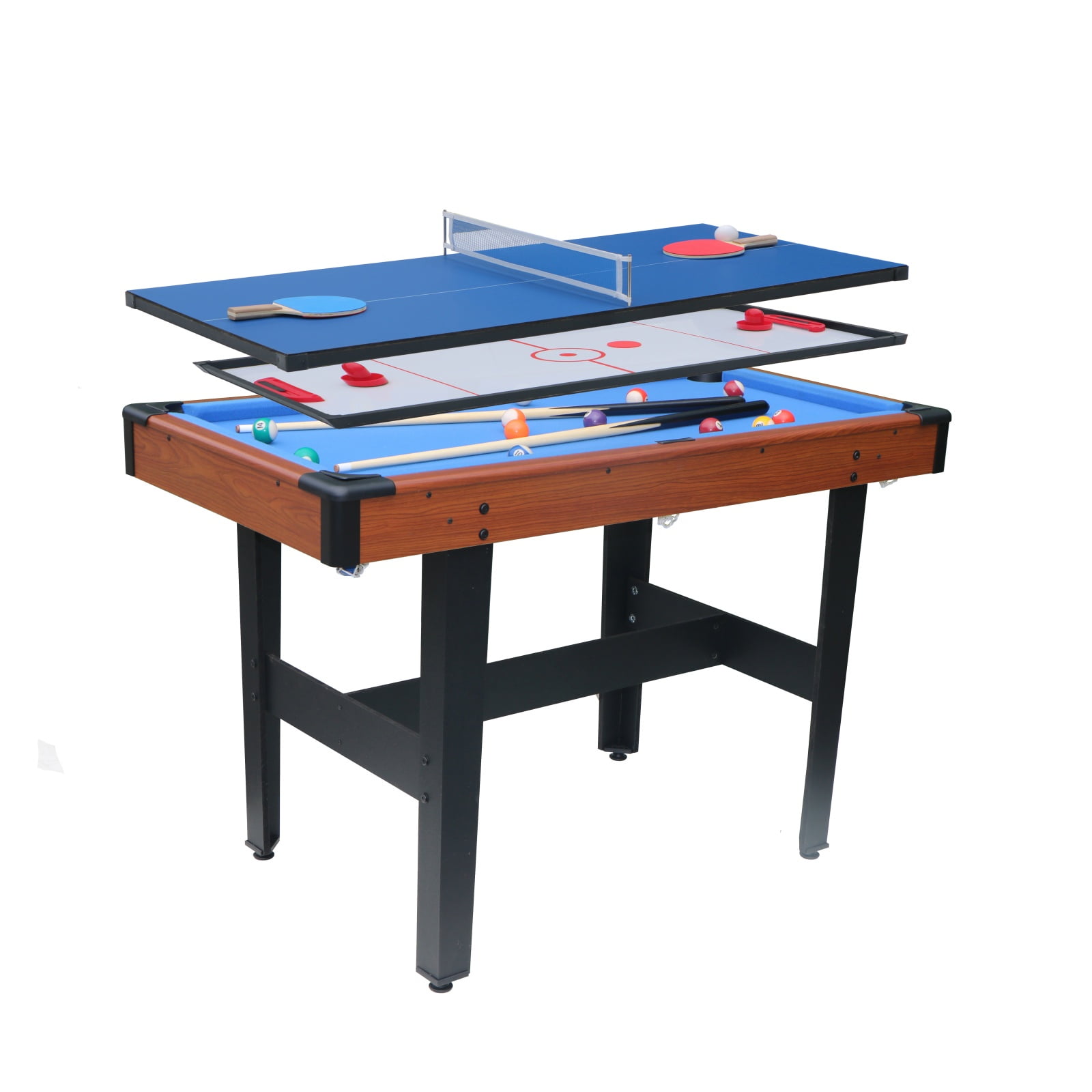 48" 3-in-1 Multi Game Table with Convertible Pool, Table Tennis & Air ...