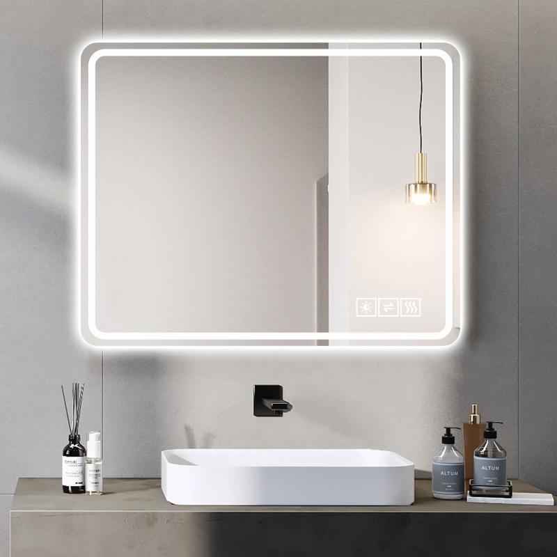 48*32 inch Bathroom Mirror with Led Lights , Anti-Fog Lighted Vanity ...