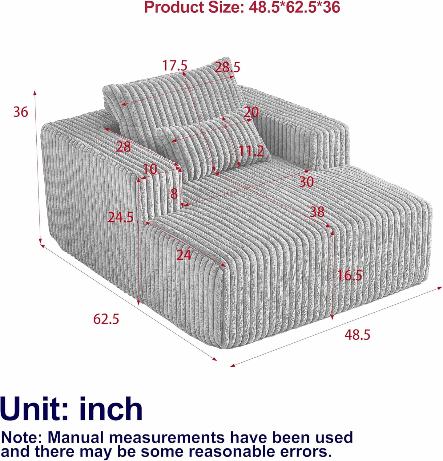 48.5" Modern Upholstered Single Sleeper Sofa with Pillow, Comfy Daybed ...
