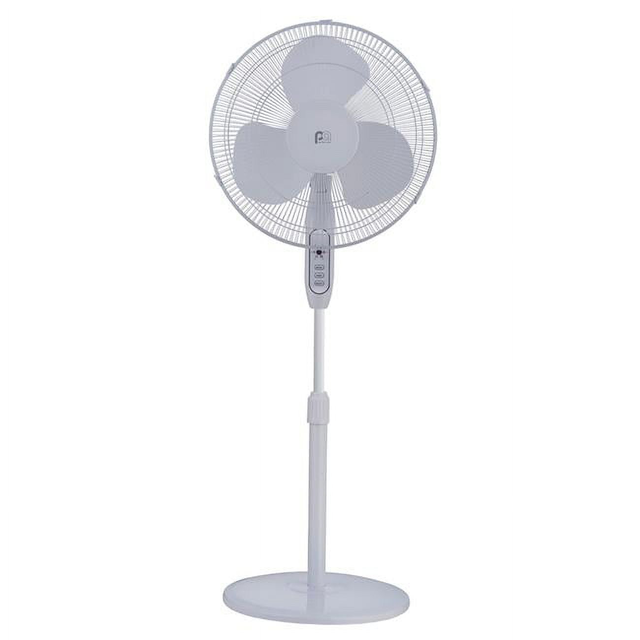 48.5 x 16 in. 3 Speed Oscillating Pedestal Fan with Remote, White ...