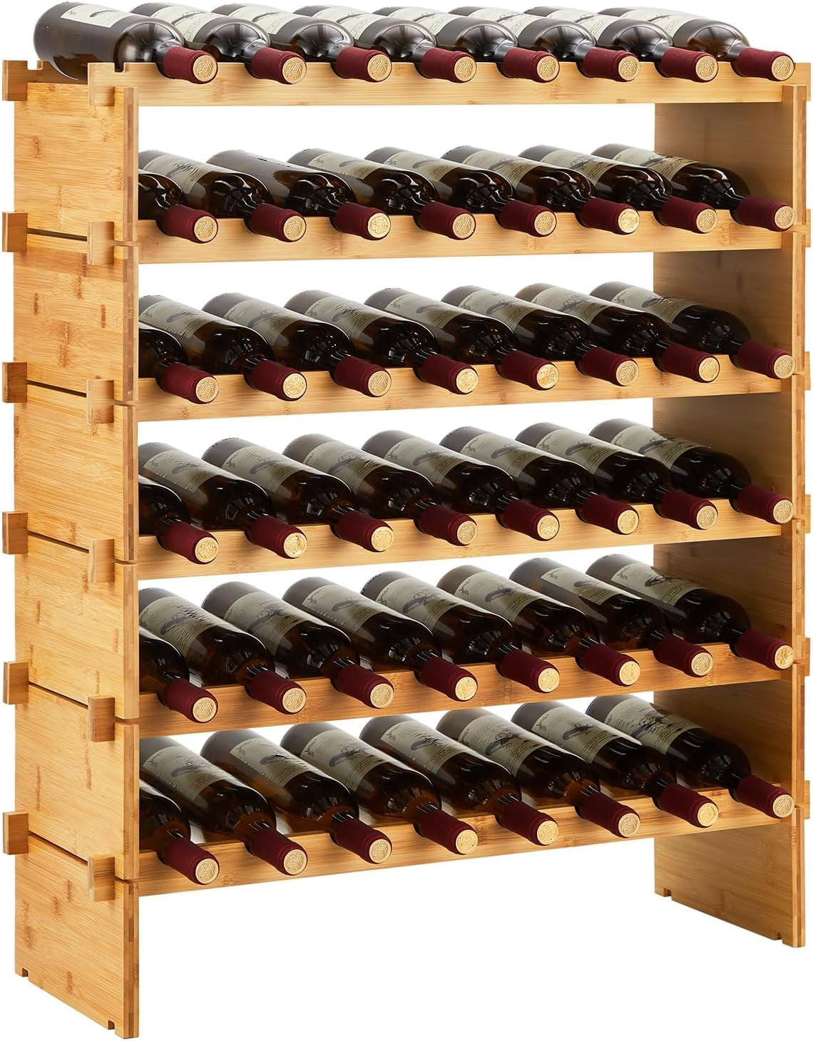 48/60/72 Bottles Stackable Modular Wine Racks - 4/6/8/10 Tier ...