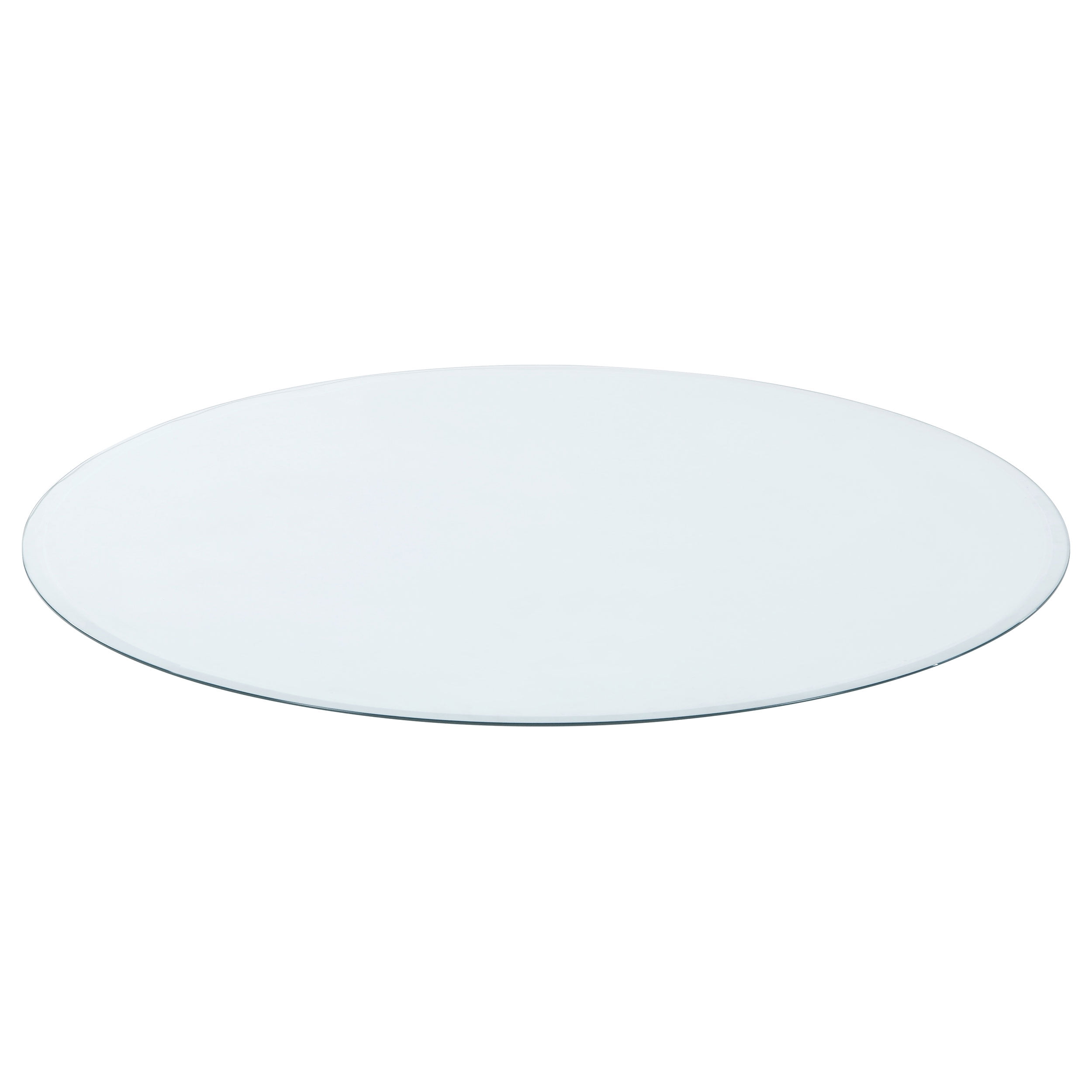 "48"" Clear Tempered Glass Table Top, 6mm Round with Beveled Edge ...