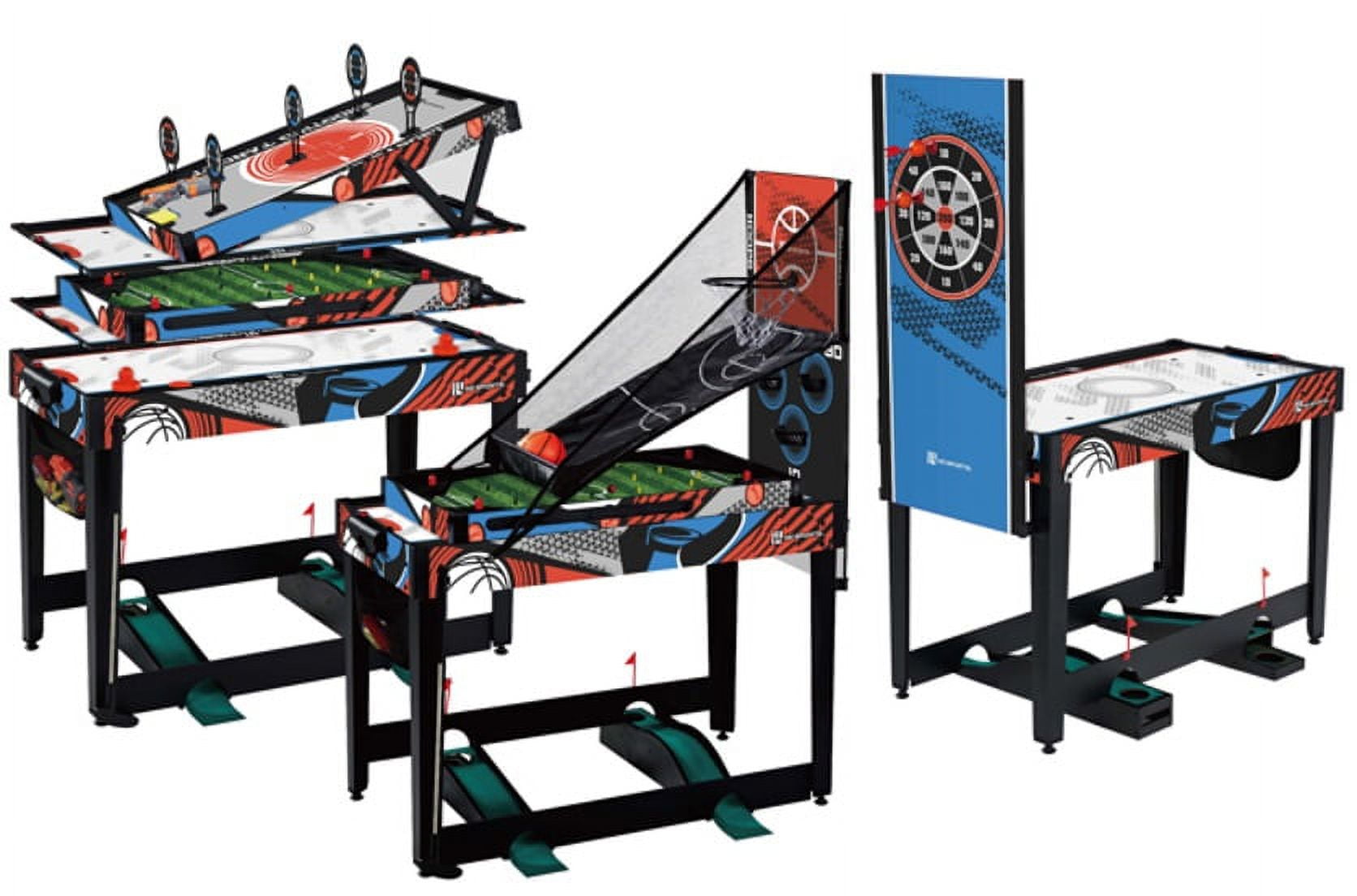 48" 7-in-1 Multi Game, Basketball, Air Hockey, Suction Cup Darts and ...