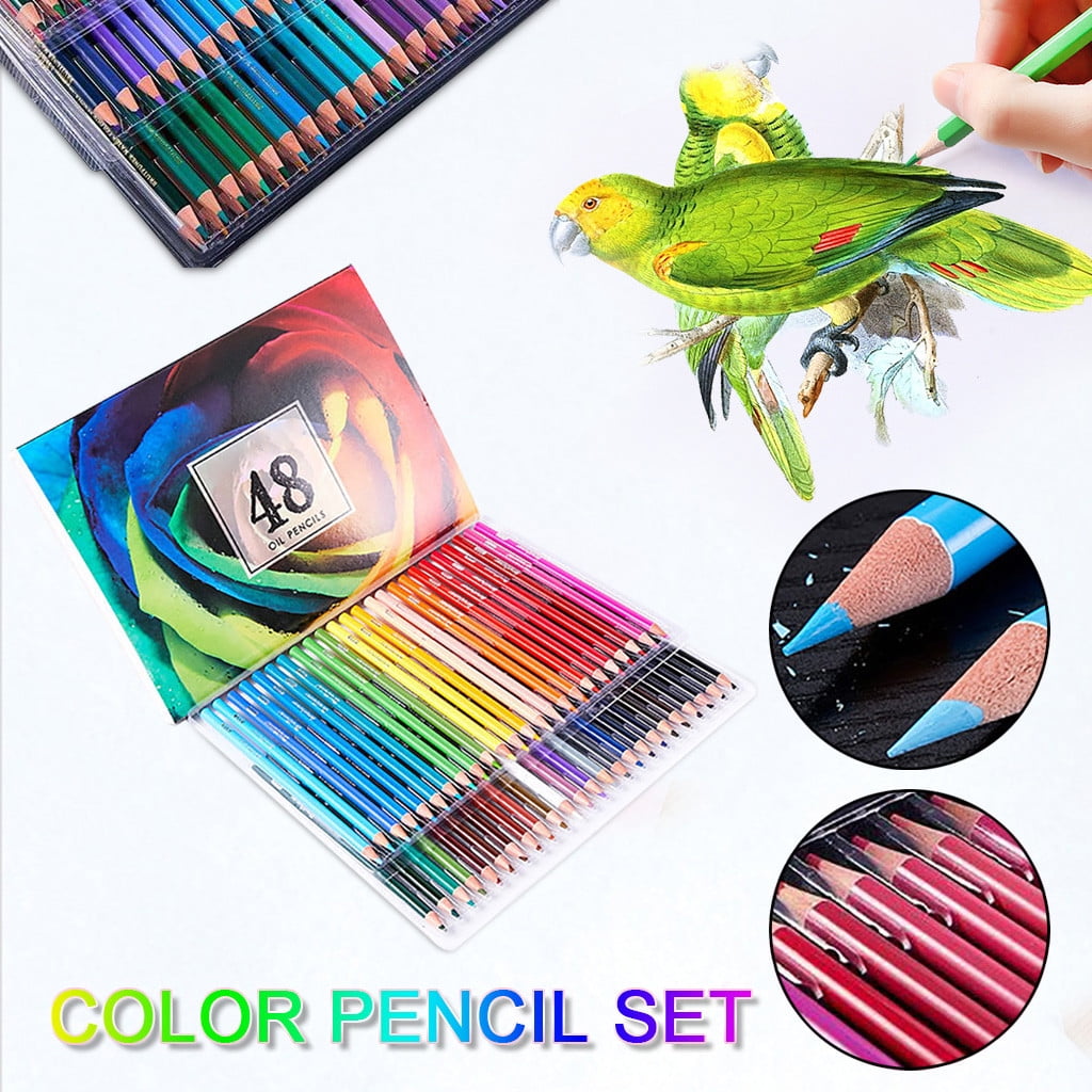 48-72 Color Colored Pencils Set, Brush Art Graffiti Pen, Oily Colored ...