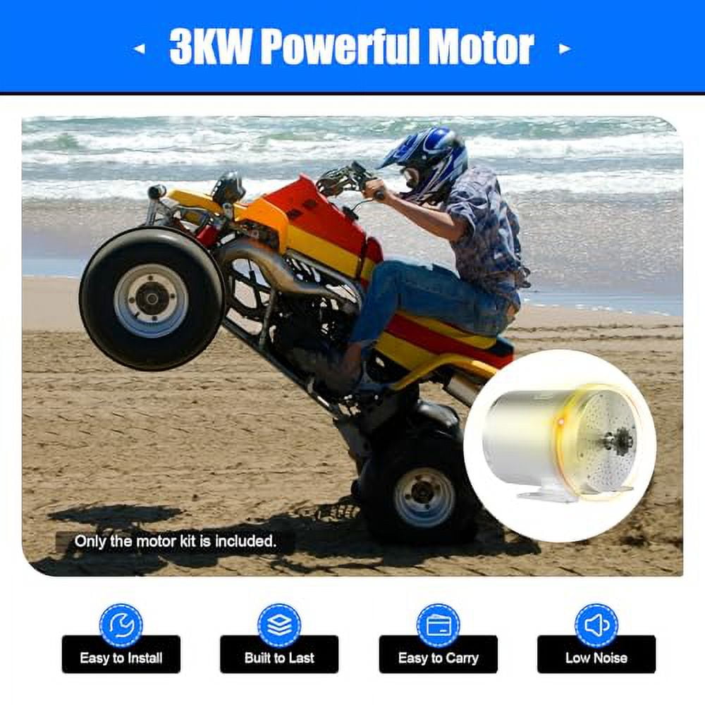 48-72V 3KW Brush Motor Kit, Electric Motor Kit Electric Bike Conversion ...
