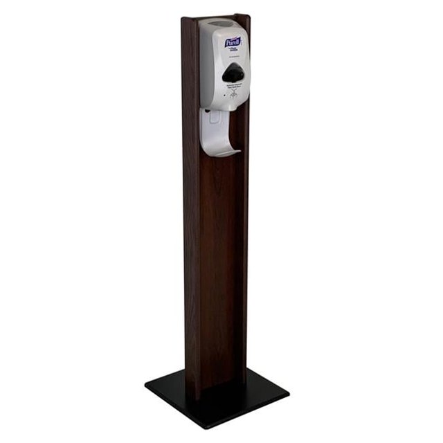 48.75 x 14 x 14 in. Oak Hand Sanitizer Dispenser Stand, Mahogany ...