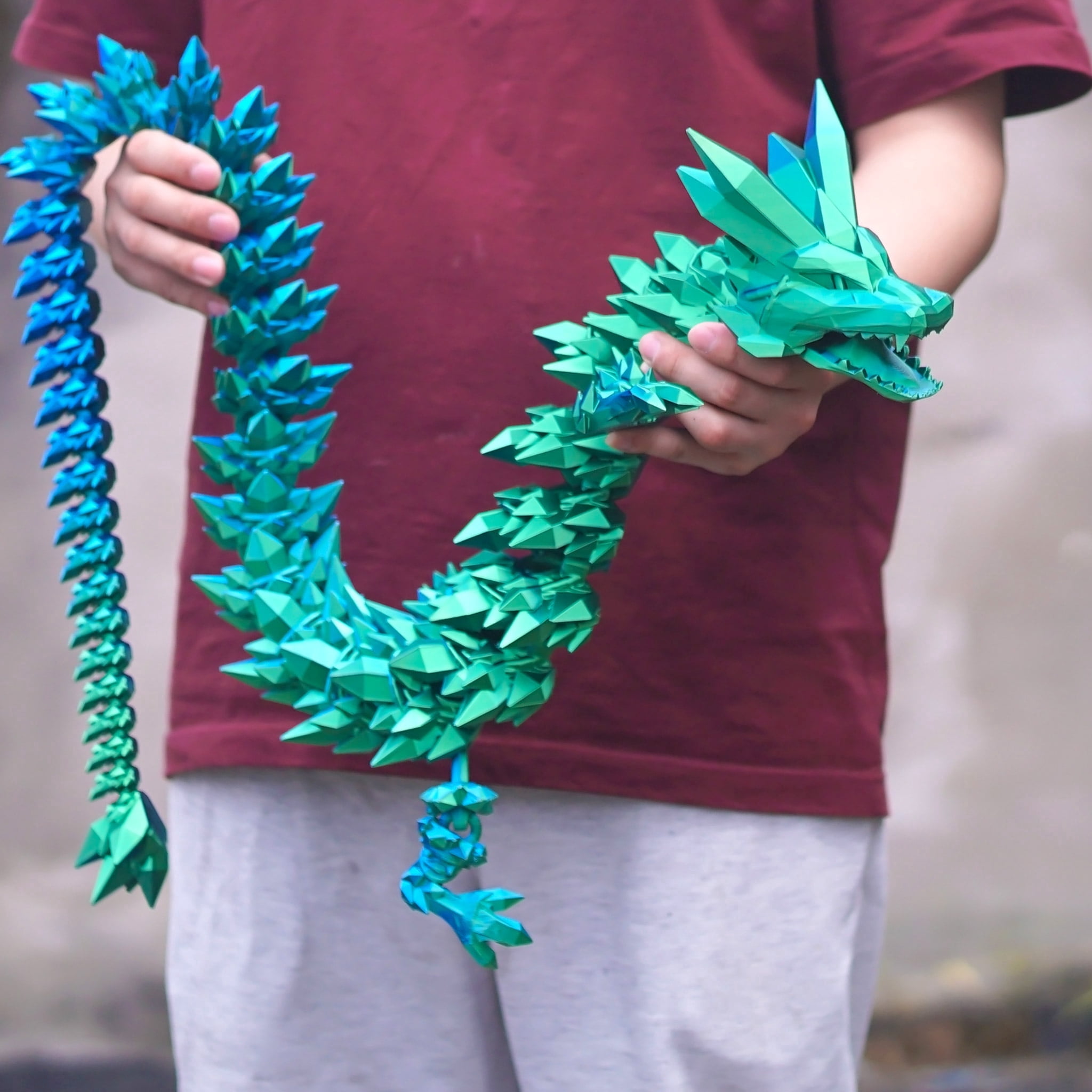 48.82inch 3D Printed Crystal Dragon,Flexible Joint Animal lacertid ...