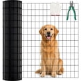48" × 99ft Vinyl Coated Welded Wire Mesh, 16 Gauge 2/3 inch Black PVC ...