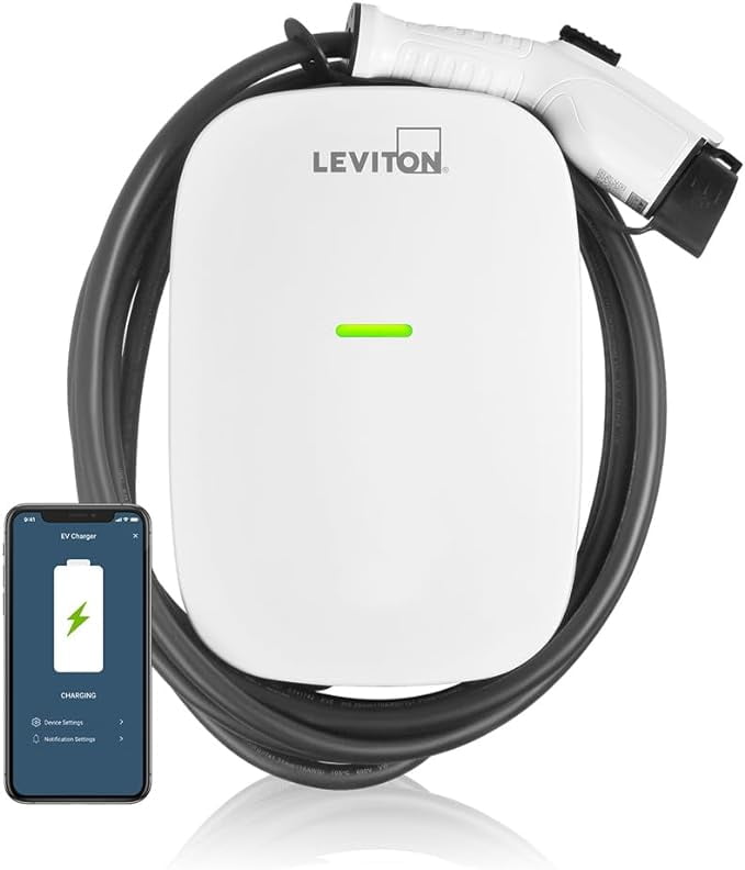Leviton Level 2 Smart Electric Vehicle (EV) Charger with Wi-Fi, 48 Amp ...