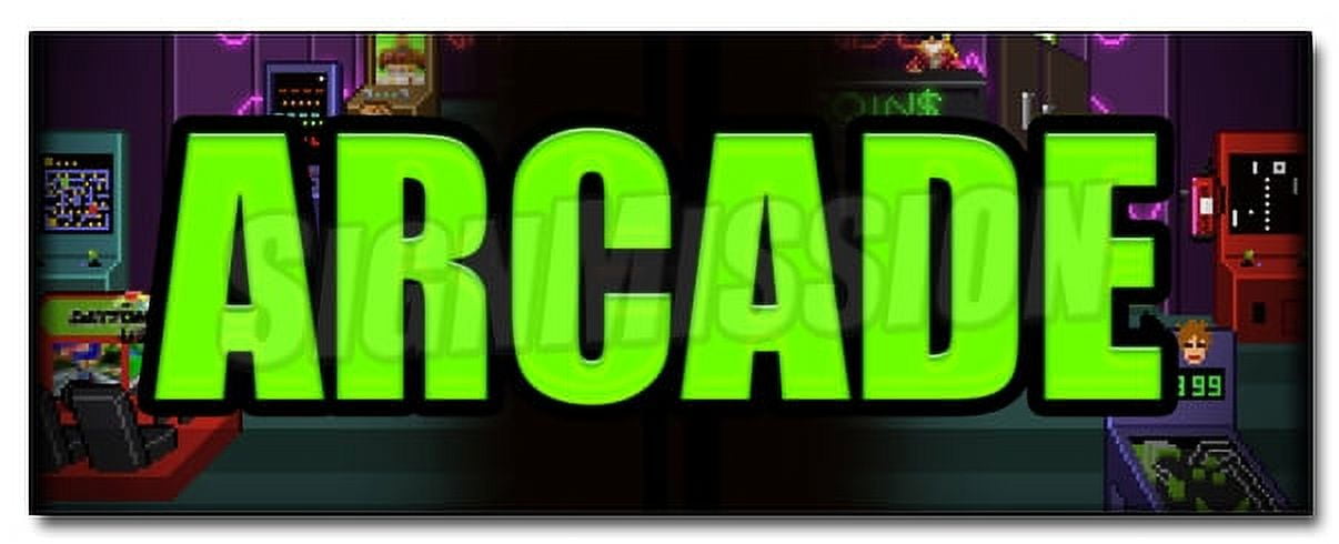48" ARCADE DECAL sticker video pinball skeeball bowling games shooting ...