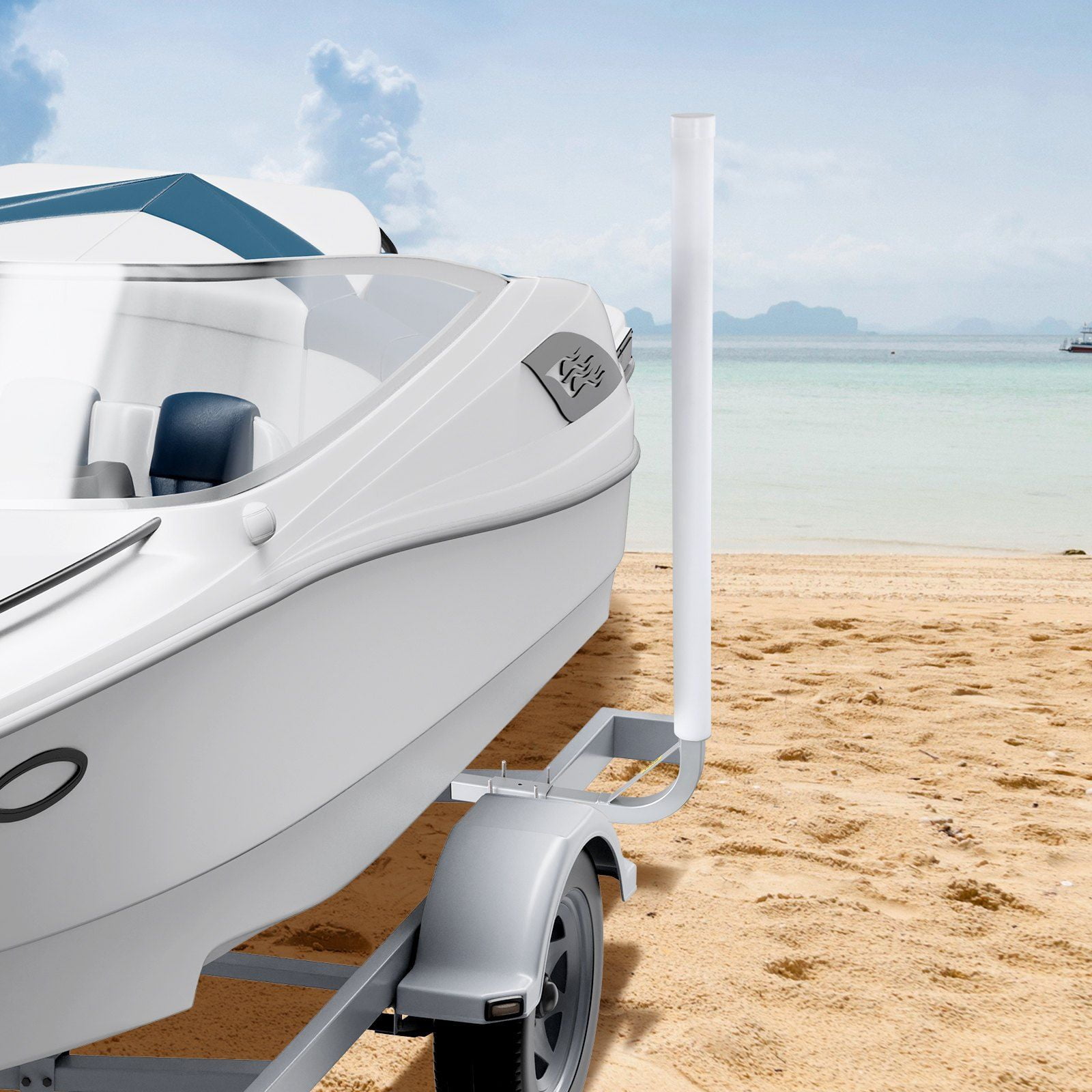 48'' Adjustable Marine Trailer Guide Poles, Pair of PVC-Coated Steel ...