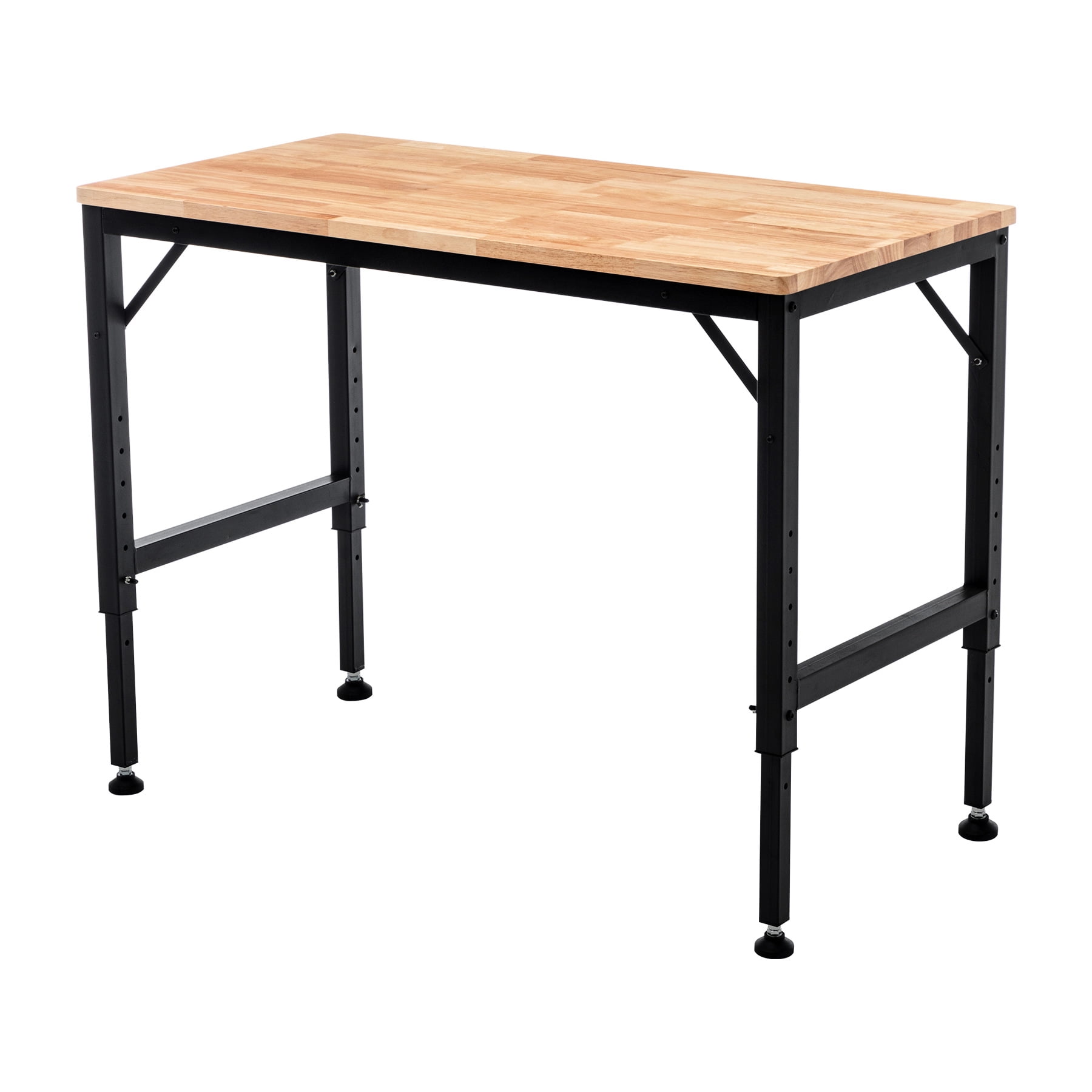 48" Adjustable Workbench For Commercial Purposes, Rubber Wood Tabletop ...