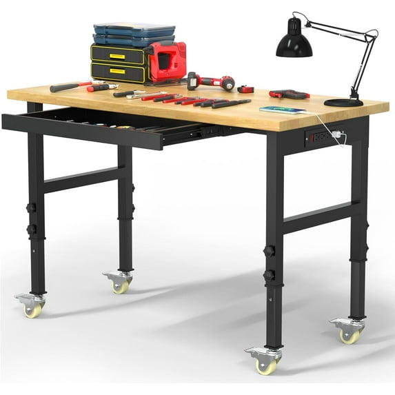 48 "Adjustable Workbench with Drawers, Heavy Duty Work Bench with ...
