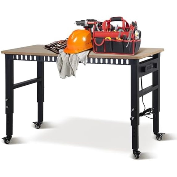 48" Adjustable Workbench with Power Outlets - 2000 LBS Load Capacity ...