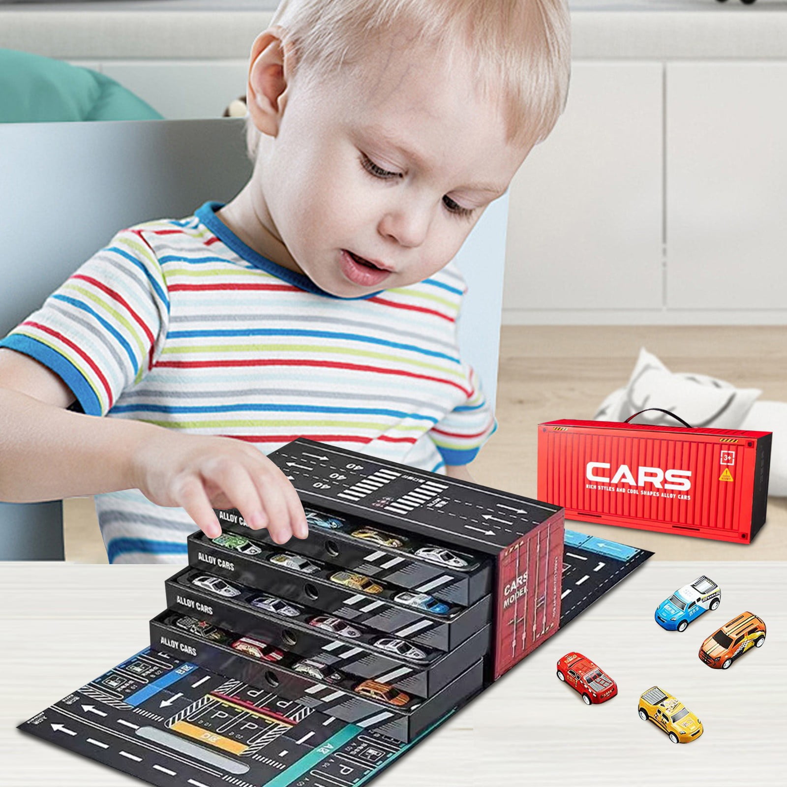 48 Alloy Racing Toy & Handheld Ferroalloy Container Storage & Mini ...