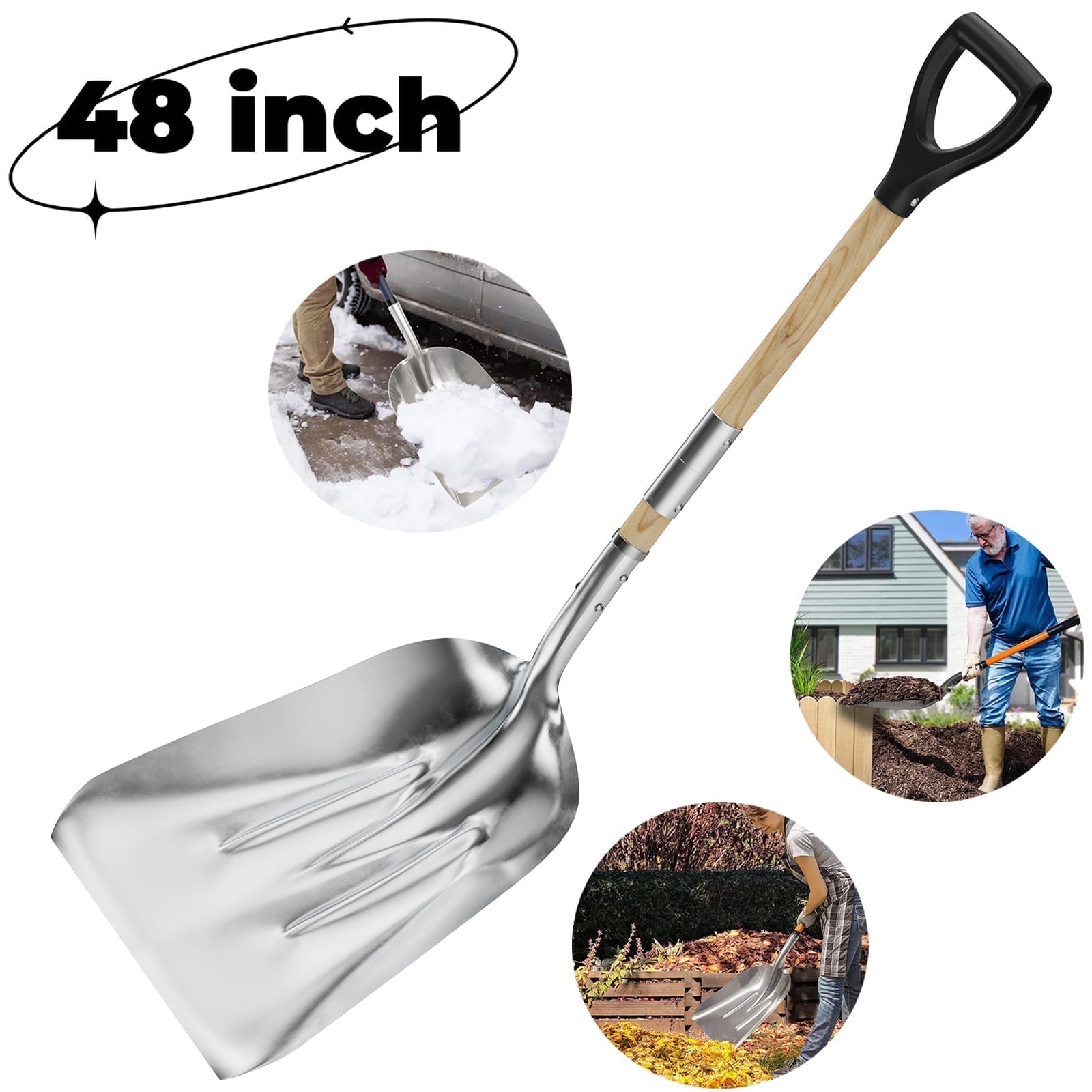 Gamexcel 48" Aluminum Transfer Shovel for Driveway & Garage Snow ...