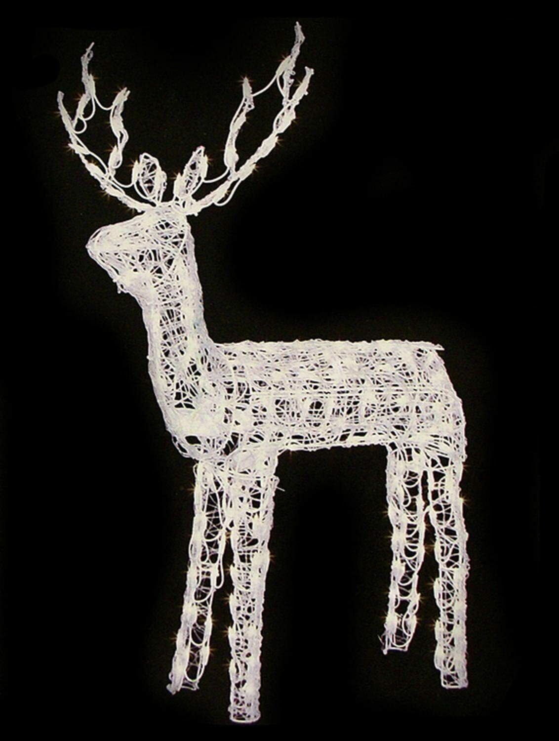 48" Animated Crystal 3-D Standing Buck Deer Lighted Outdoor Christmas ...
