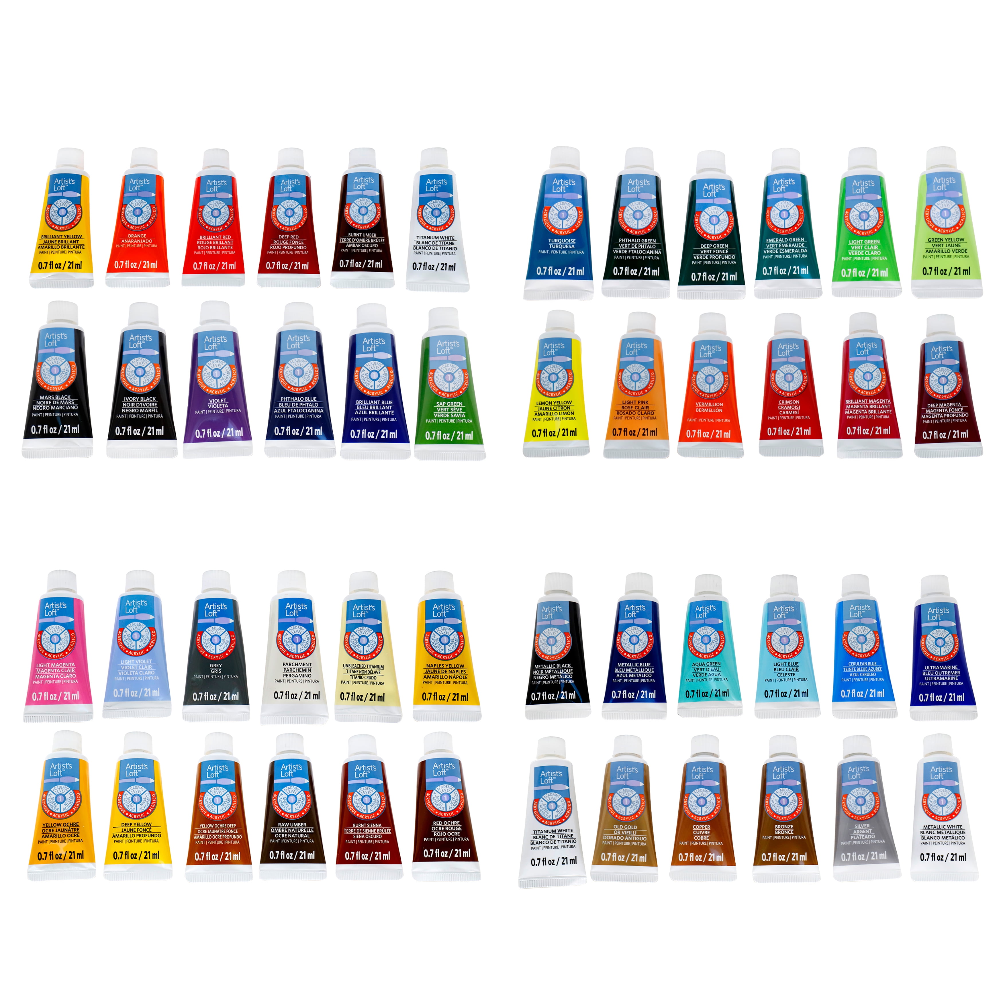 48 Assorted Acrylic Paint Tube Set by Artist's Loft - Academic Level ...