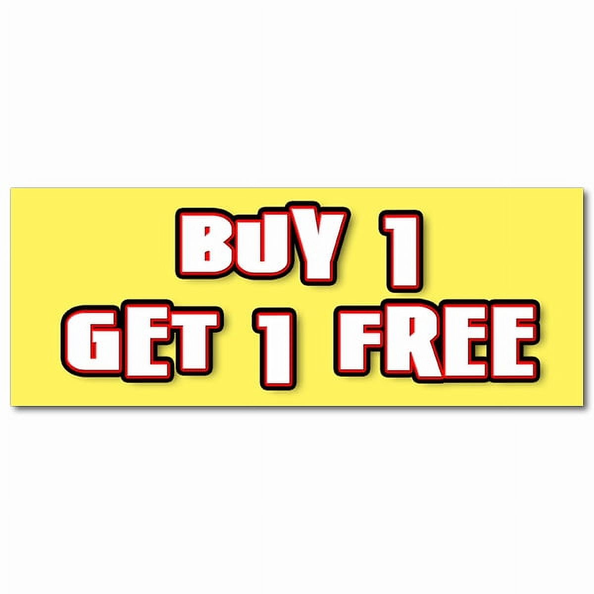 48" BUY 1 GET 1 FREE DECAL sticker bogo free discounted sale promotion ...