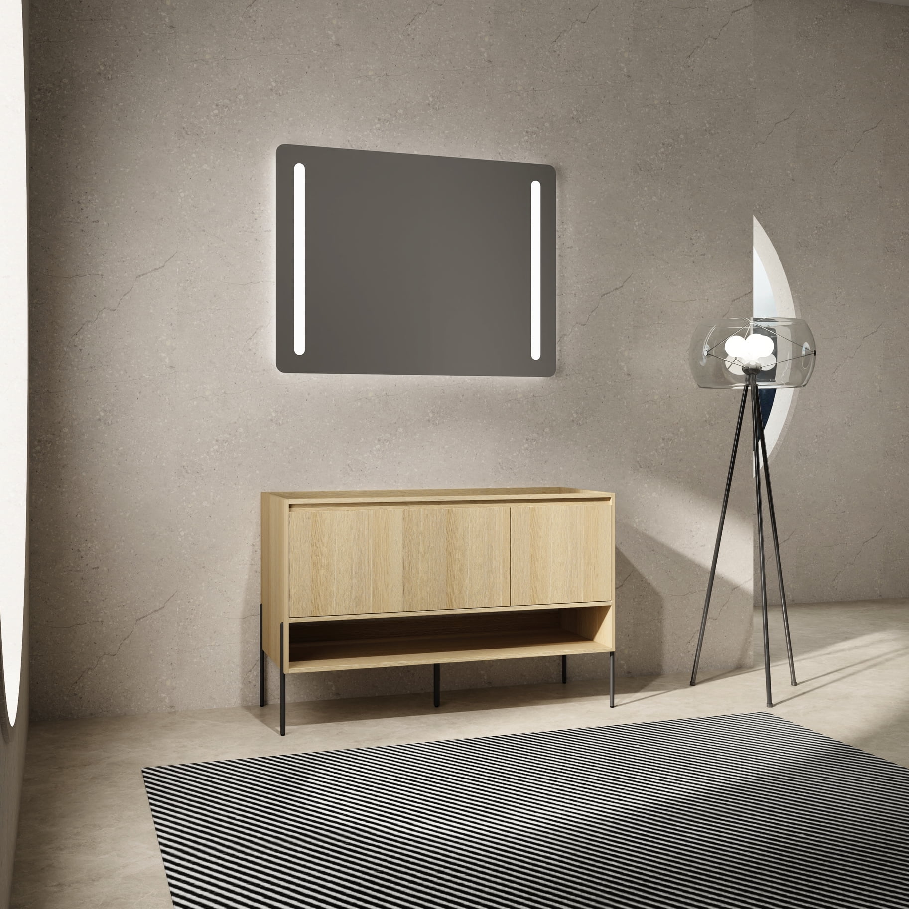 48" Bathroom Vanity Unit - Engineered Wood Constructed Modern Ambiance ...