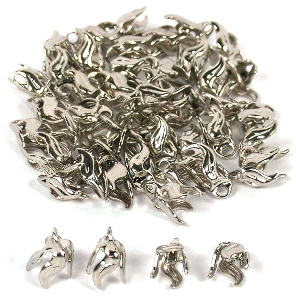 48 Bead Caps Necklace Charm Chain Bails Beading Part - Walmart.com