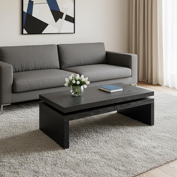 48" Black Wood Floating Frame Coffee Table - Walmart.com