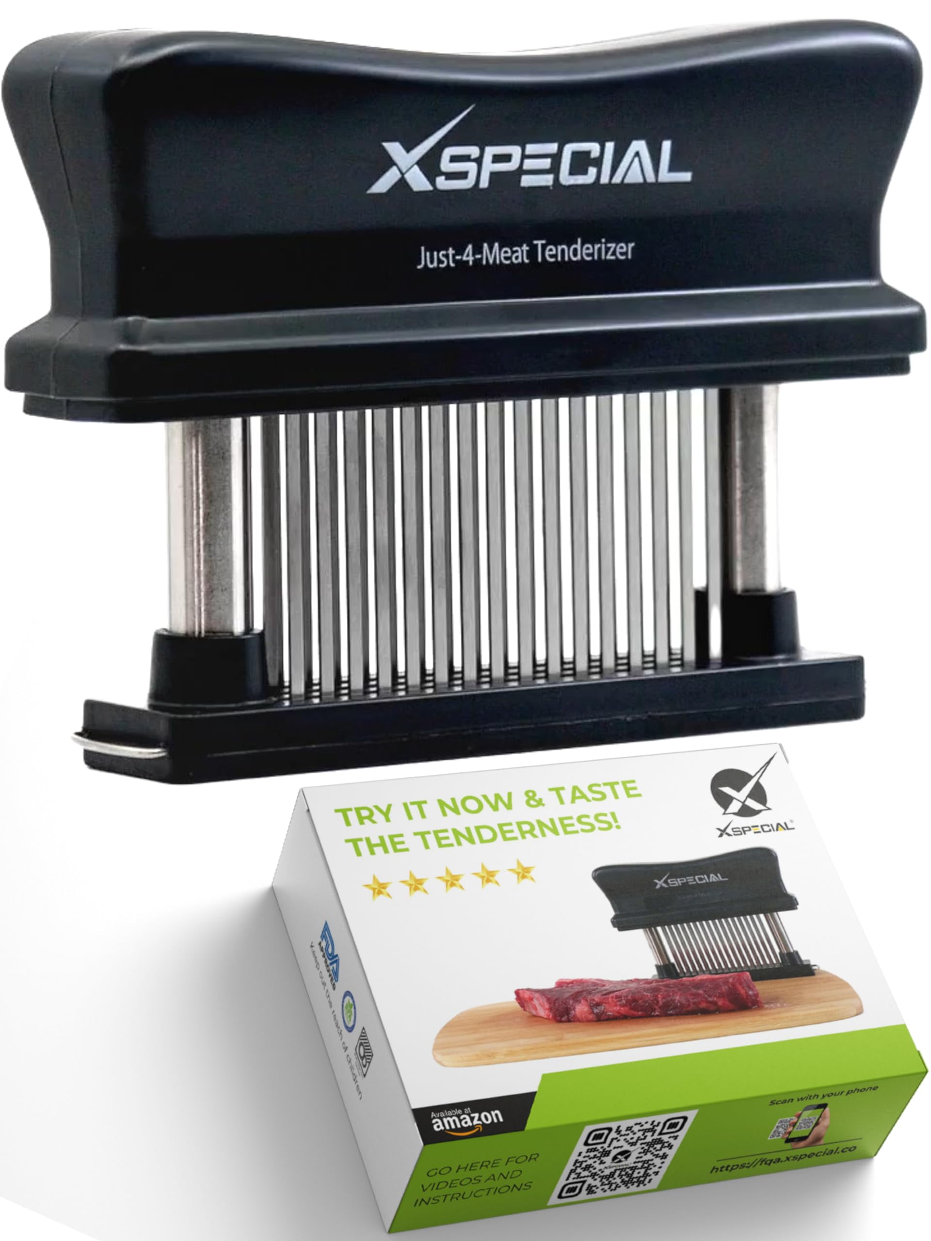 48-Blade Stainless Steel Meat Tenderizer for Cooking, Professional ...