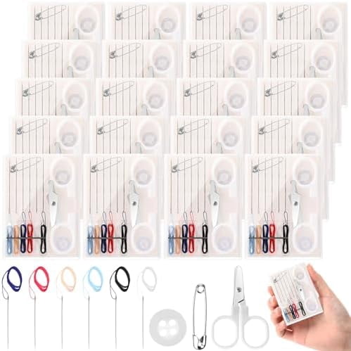 48 Boxes Travel Sewing Kit Mini Sewing Kits Bulk Portable Pocket ...
