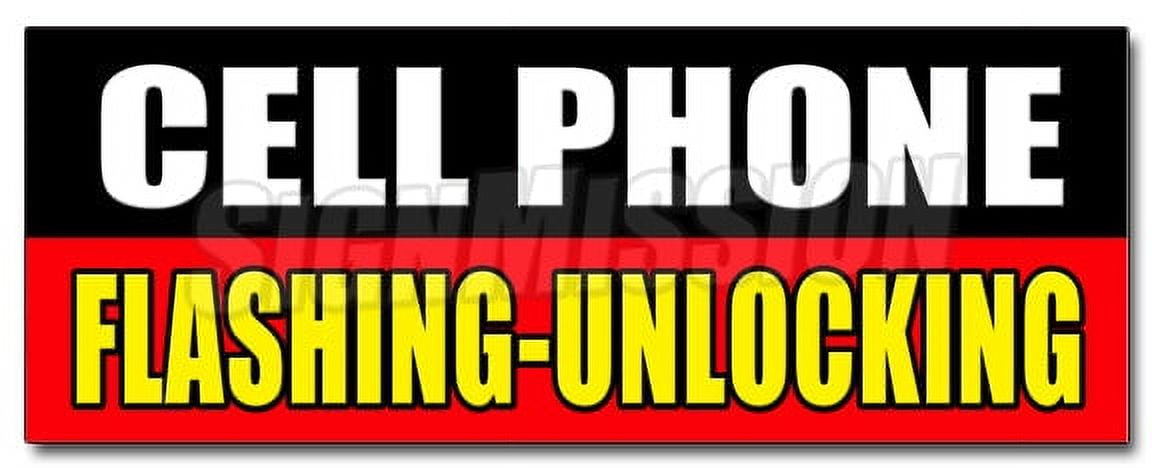 48" CELL PHONE FLASHING UNLOCKING DECAL sticker full partial operating ...