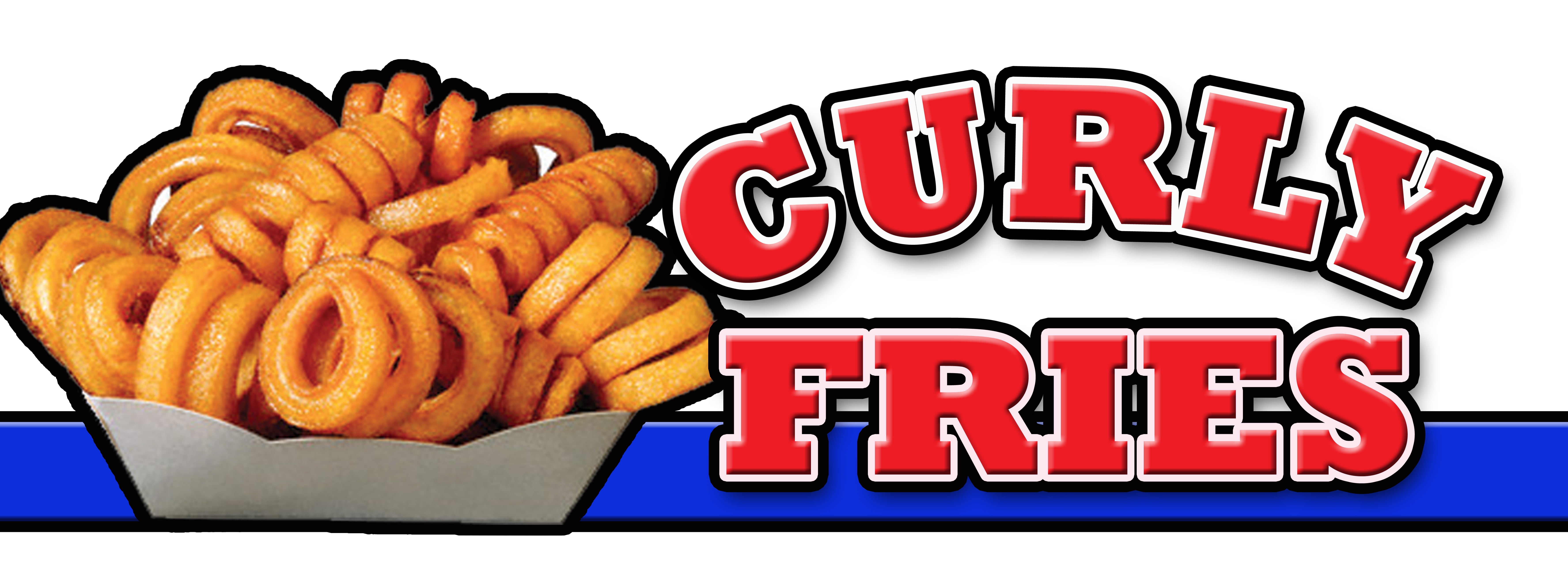 48" CURLY FRIES DECAL sticker potato fries burgers restaurant fried ...