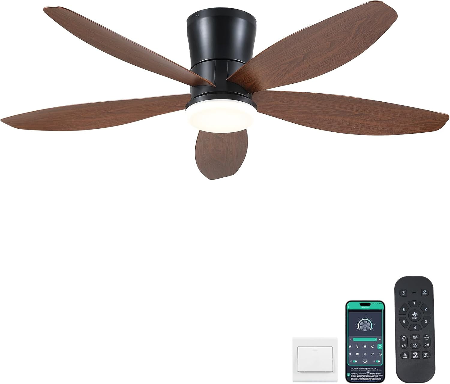 48" Ceiling Fans with Lights-Low Profile Ceiling Fan with Light and ...