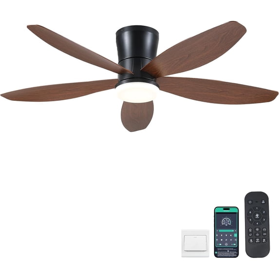 48" Ceiling Fans with Lights-Low Profile Ceiling Fan with Light and ...