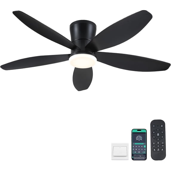 48" Ceiling Fans with Lights-Low Profile Ceiling Fan with Light and ...