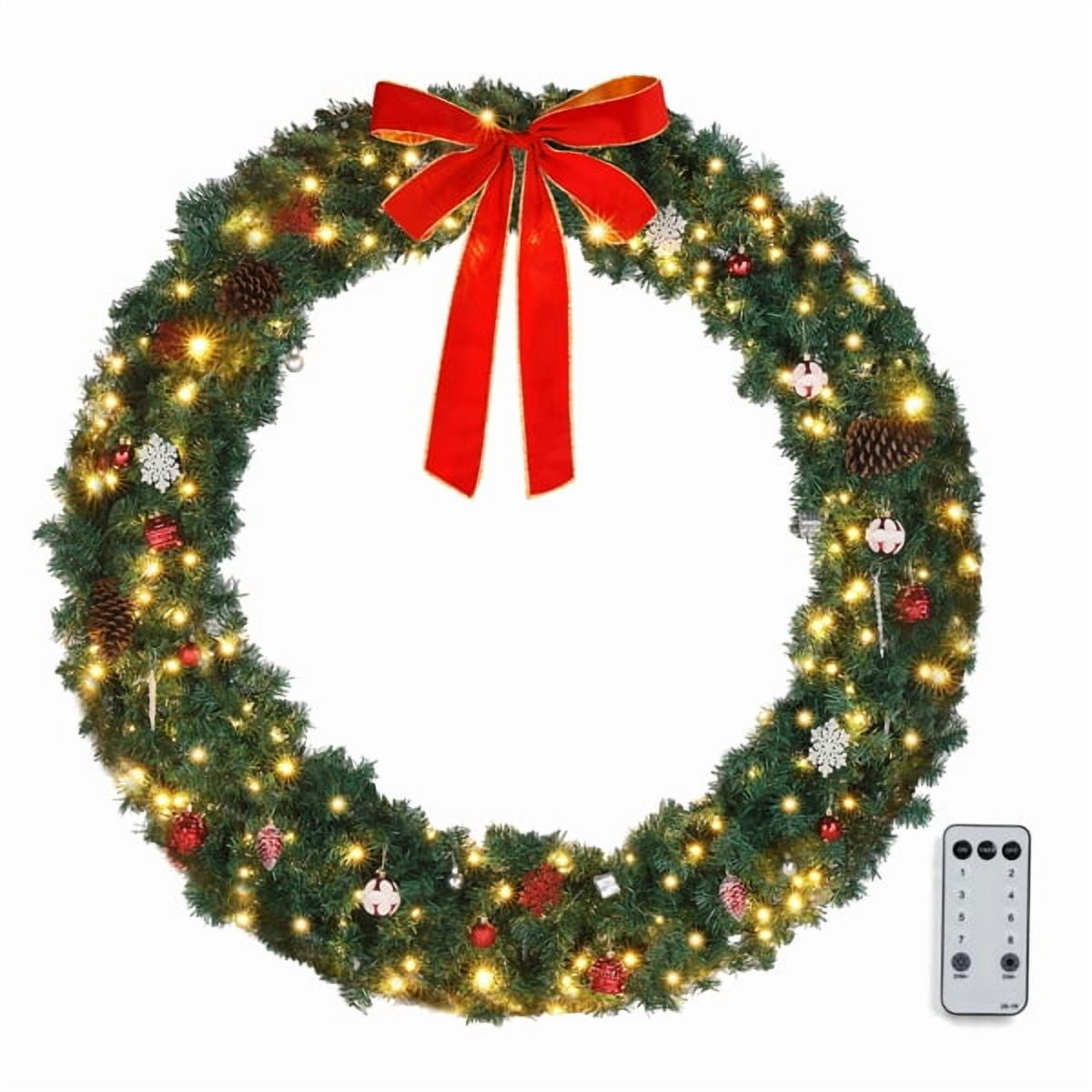 48" Christmas Garland with 150 LED Lights, 450 PVC Branches, Eco ...