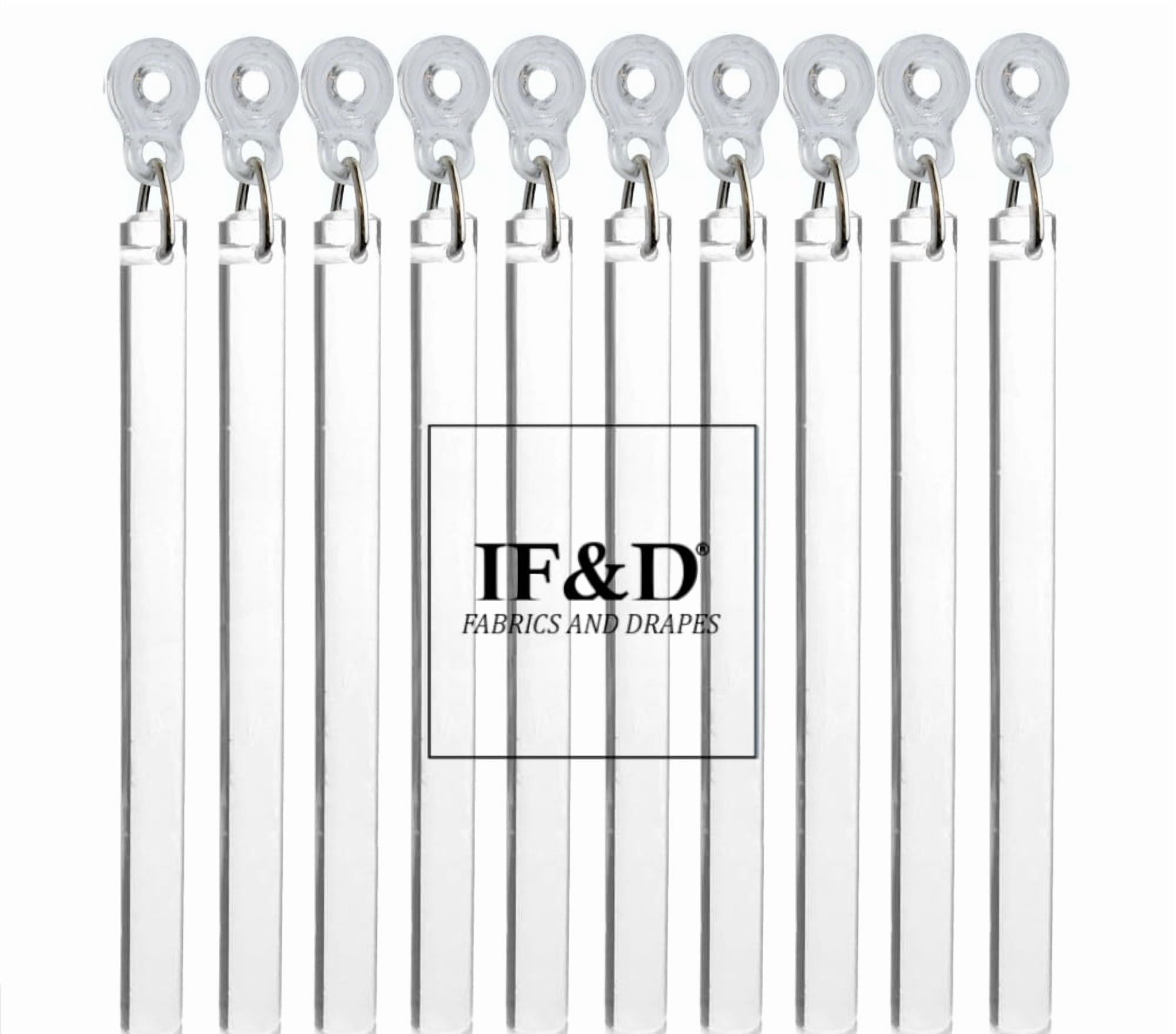 48" Clear 10 Pack Acrylic Lucite Drapery Curtain Pull Wands with ...