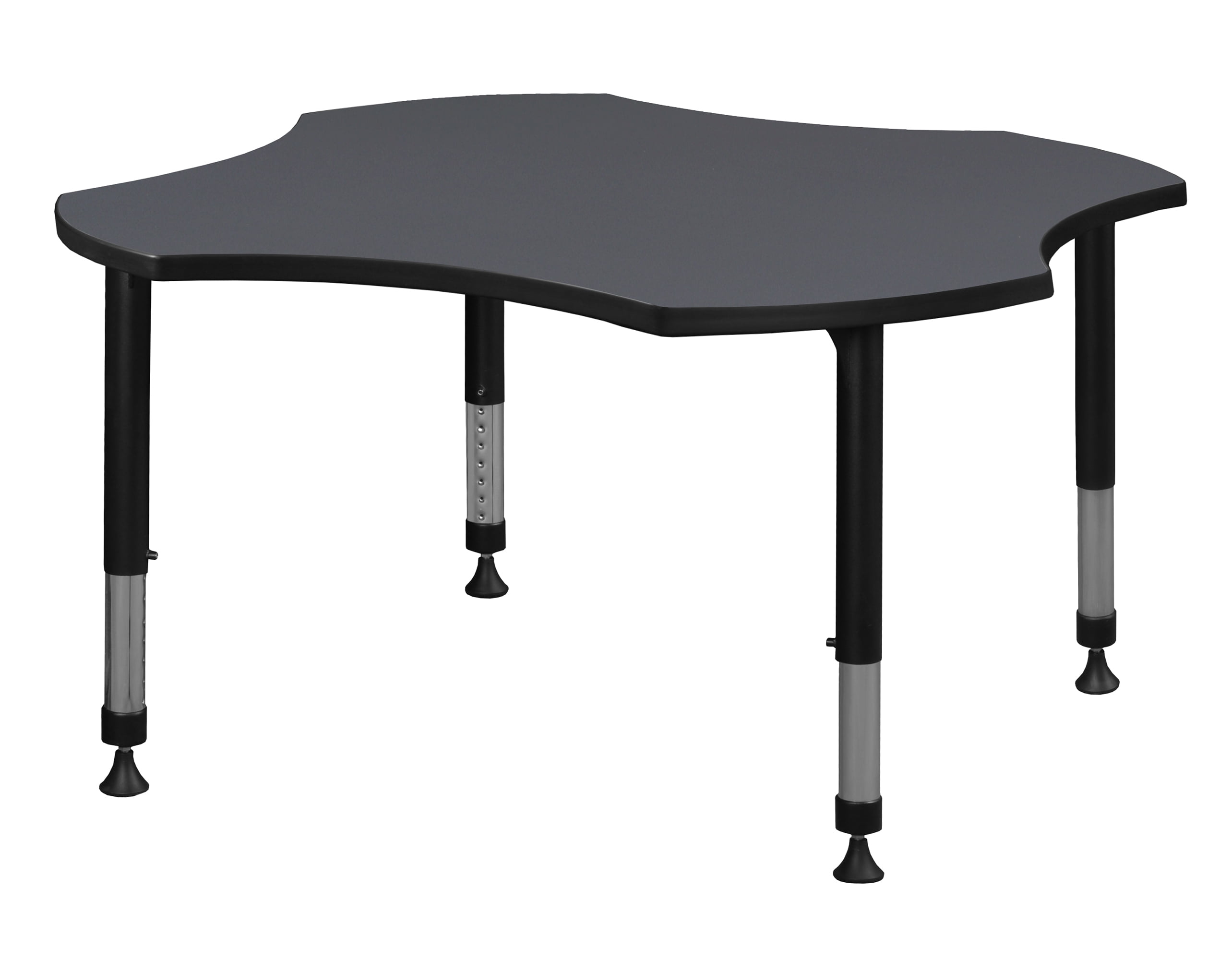 48" Clover Shaped Height Adjustable Classroom Table- Grey - Walmart.com
