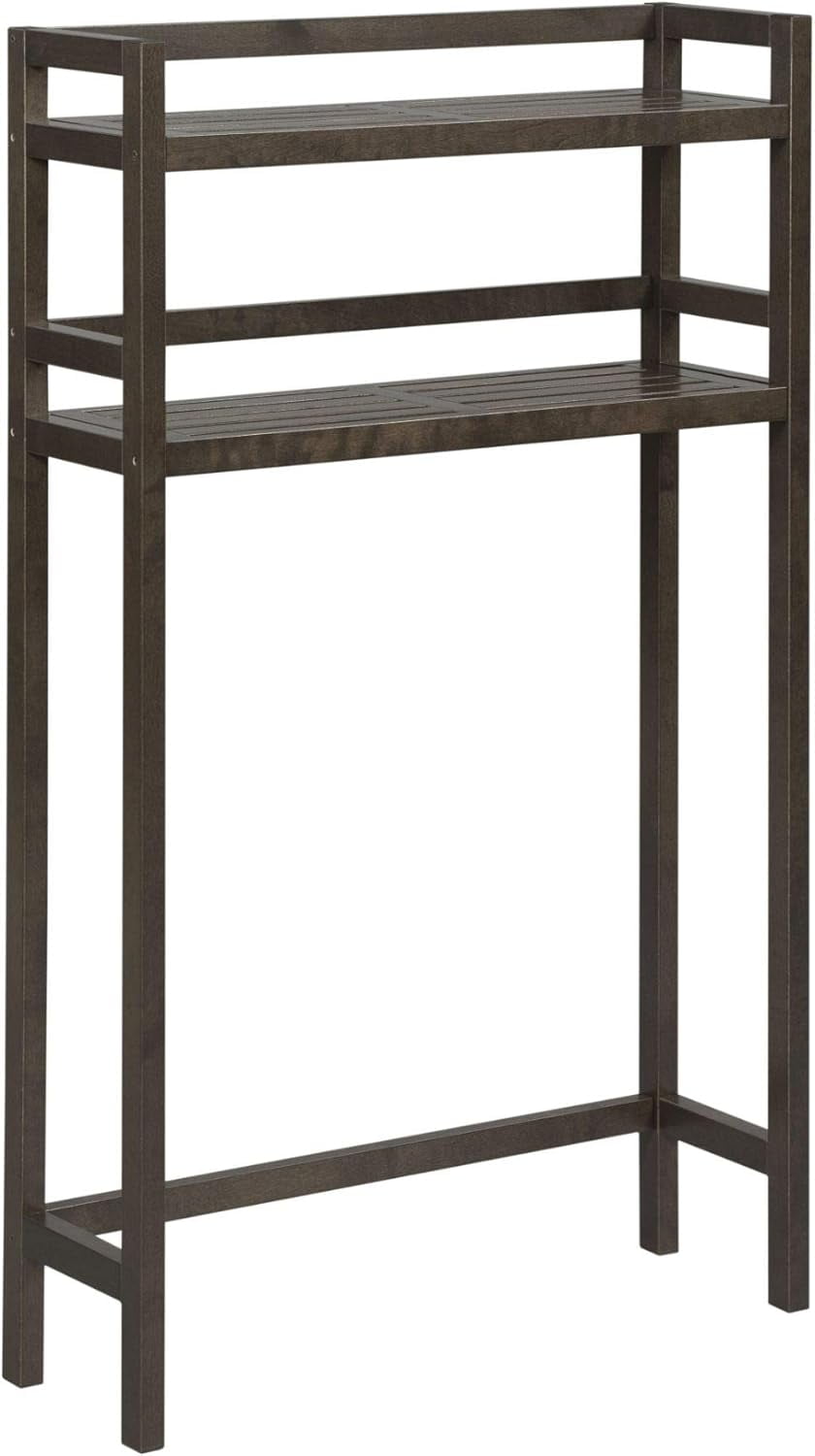48" Coffee Brown 2-Tier Contemporary Bathroom Space Saver Shelf ...