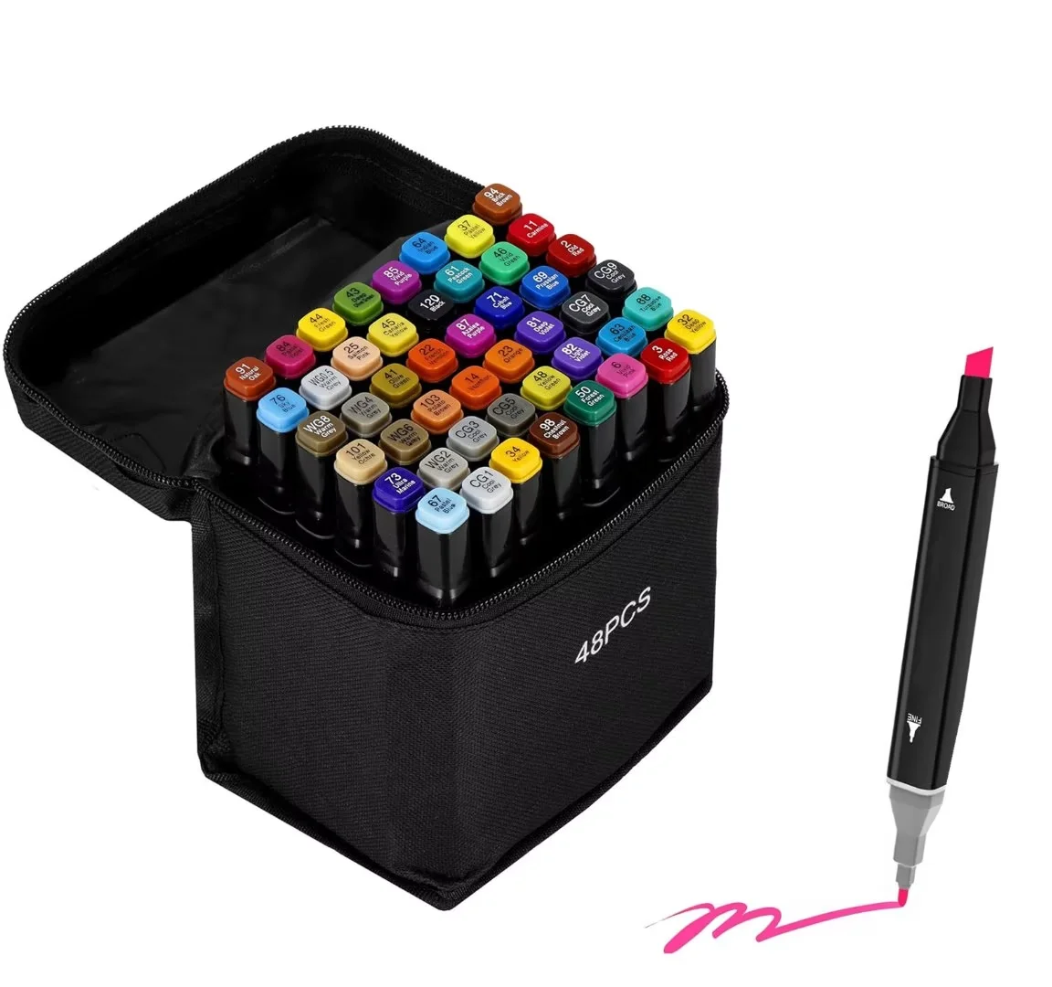 48 Colors Alcohol Markers, Dual Tip Art Markers Set for Adults Kids ...