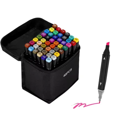 Ohuhu 72 Colors Fine-and-Chisel Dual Tips Colors Alcohol-Based Markers ...