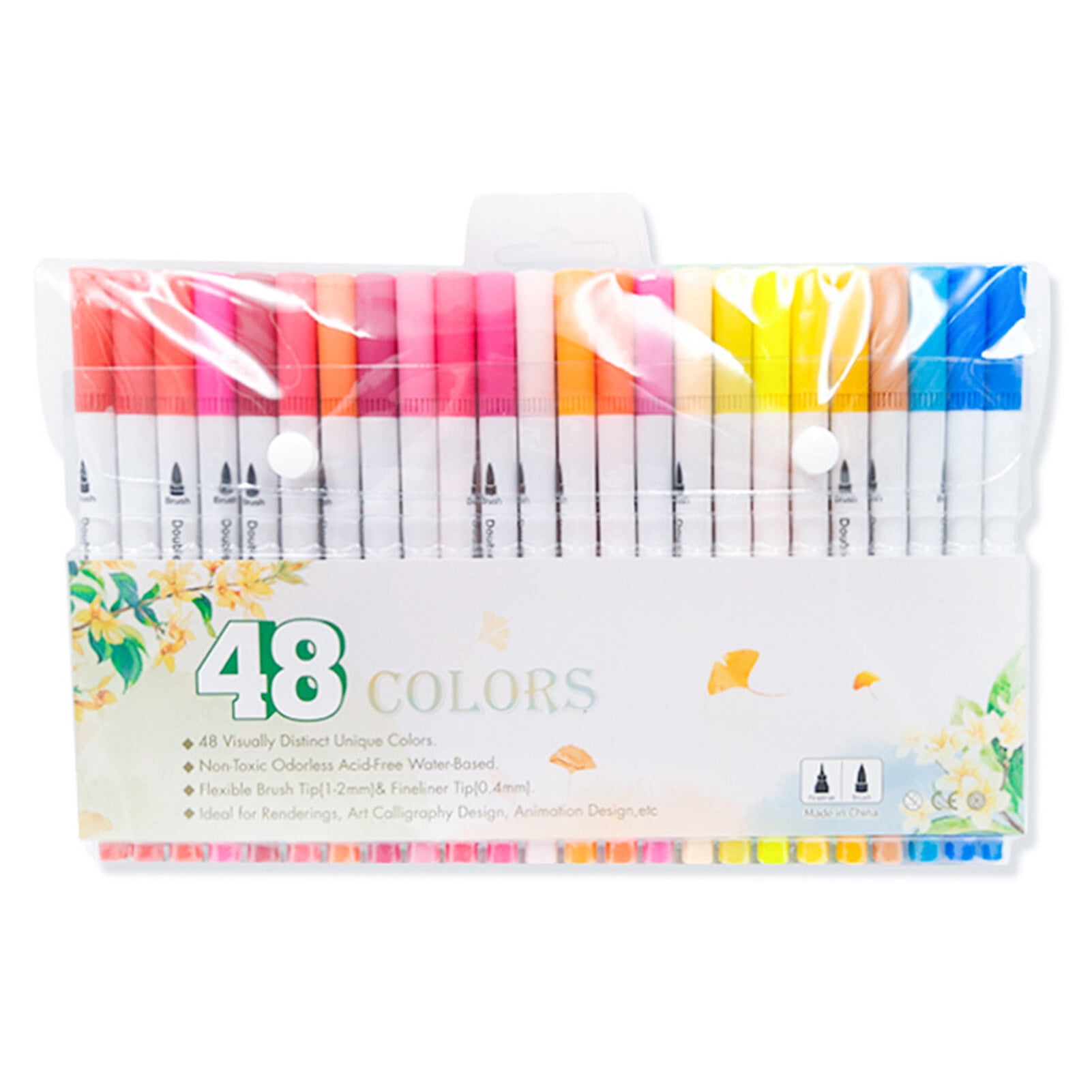 48 Colors Markers Set Double Tipped Colored Pens Fine Point Art Markers ...