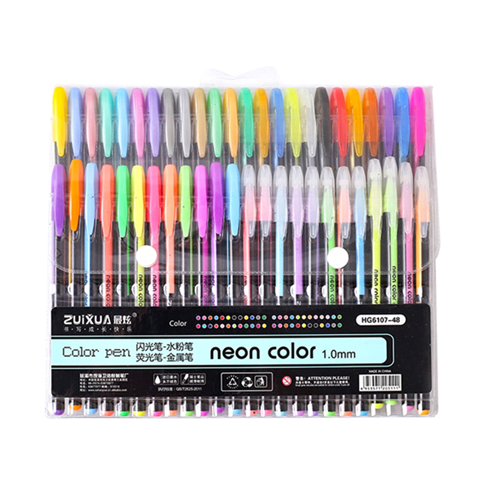 48 Colors (No Duplicates) G-el Pens Set Kit 1mm Pen L-ead for Drawing A ...