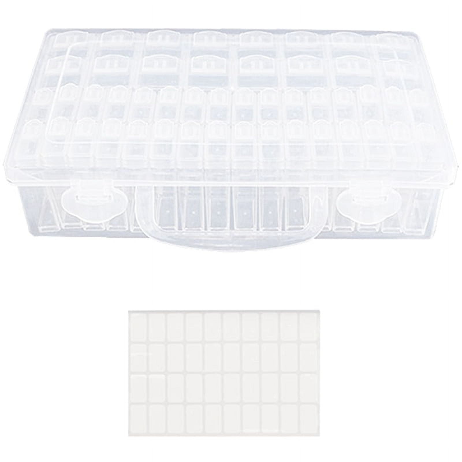 48 Compartment Storage Box Clear Seed Bead Organizer Small Removable ...