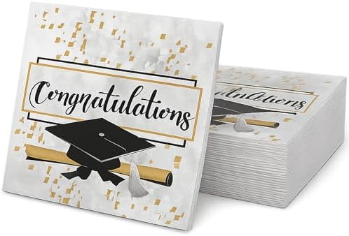 48-Count Graduation Party Napkins Disposable Paper Dinner Size ...