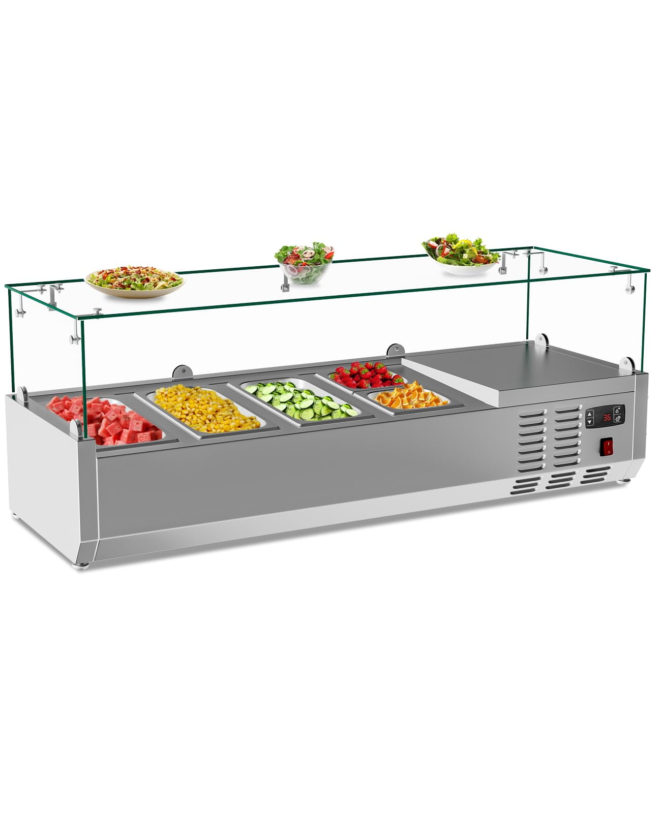 48" Countertop Refrigerated Condiment Station with Auto Defrost ...