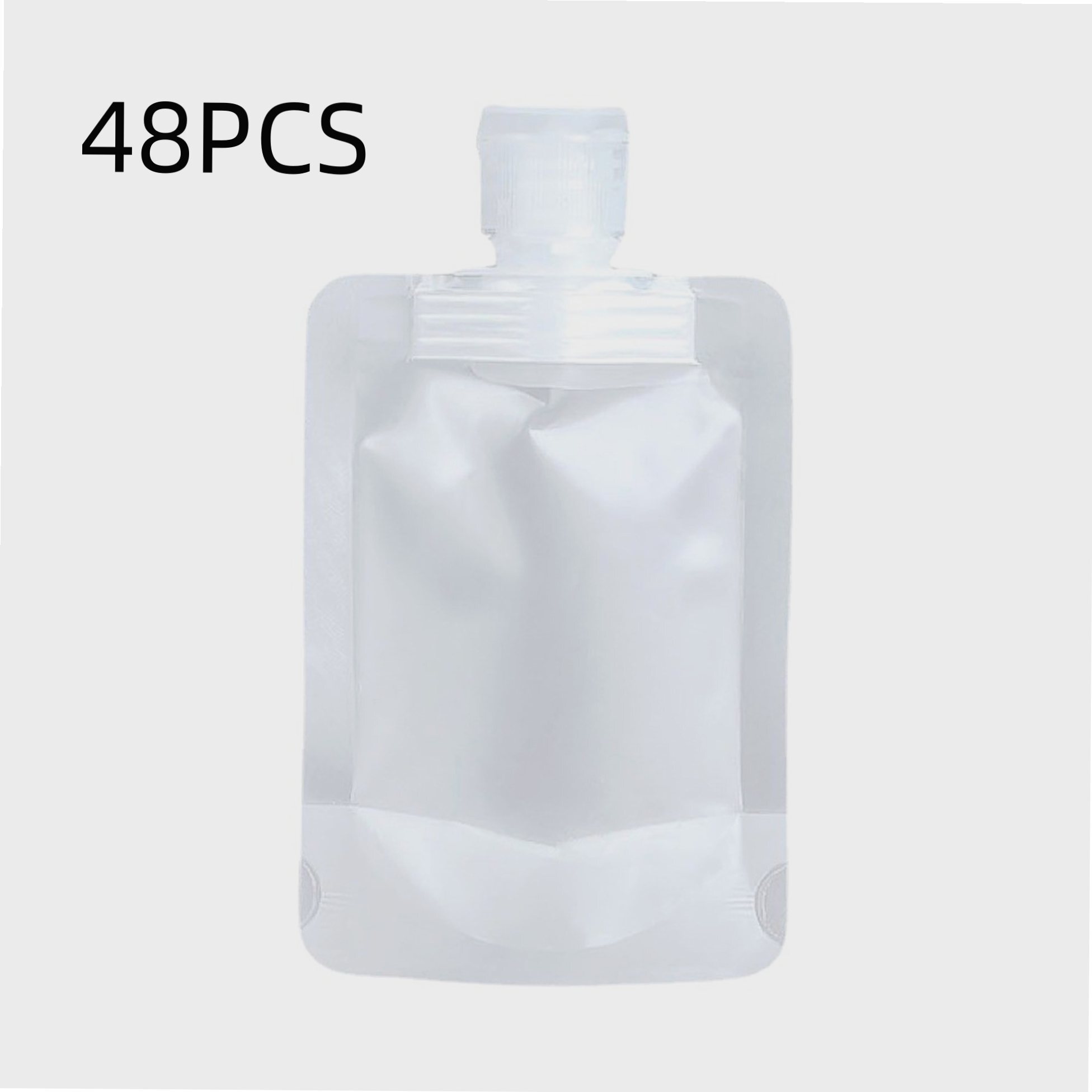 48 Counts Reusable Plastic Pouches, Squeeze Bulk Pouches, Clear Juice ...
