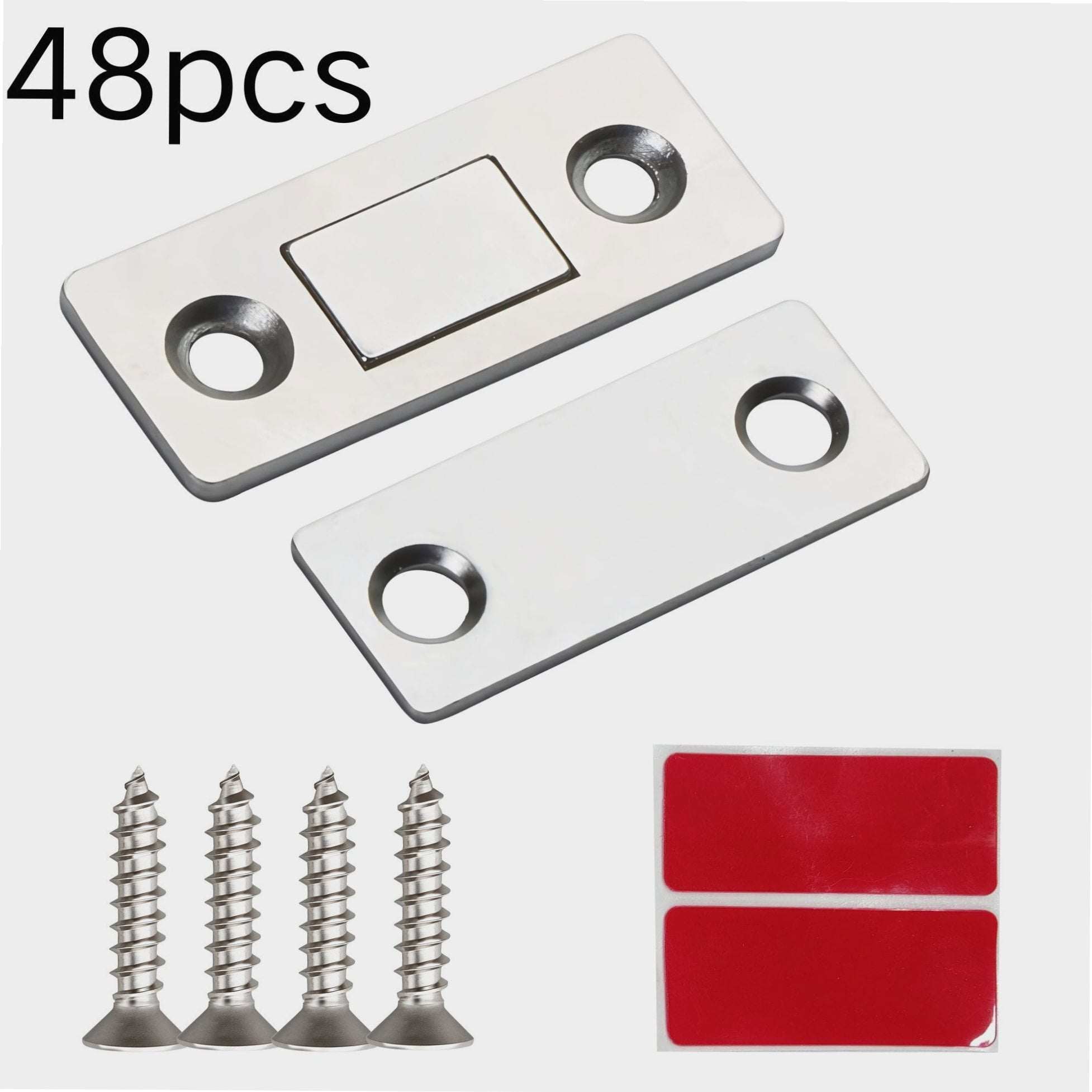 48 Counts Ultra Thin Magnetic Cabinet Door Catch, Adhesive Stainless ...