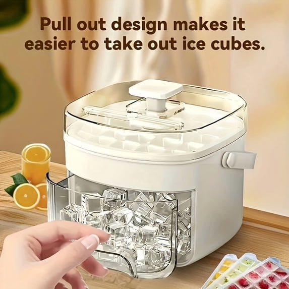 48-Cube Ice Maker - Double-Layer Slide Design w/Scoop & Basket - Fast ...