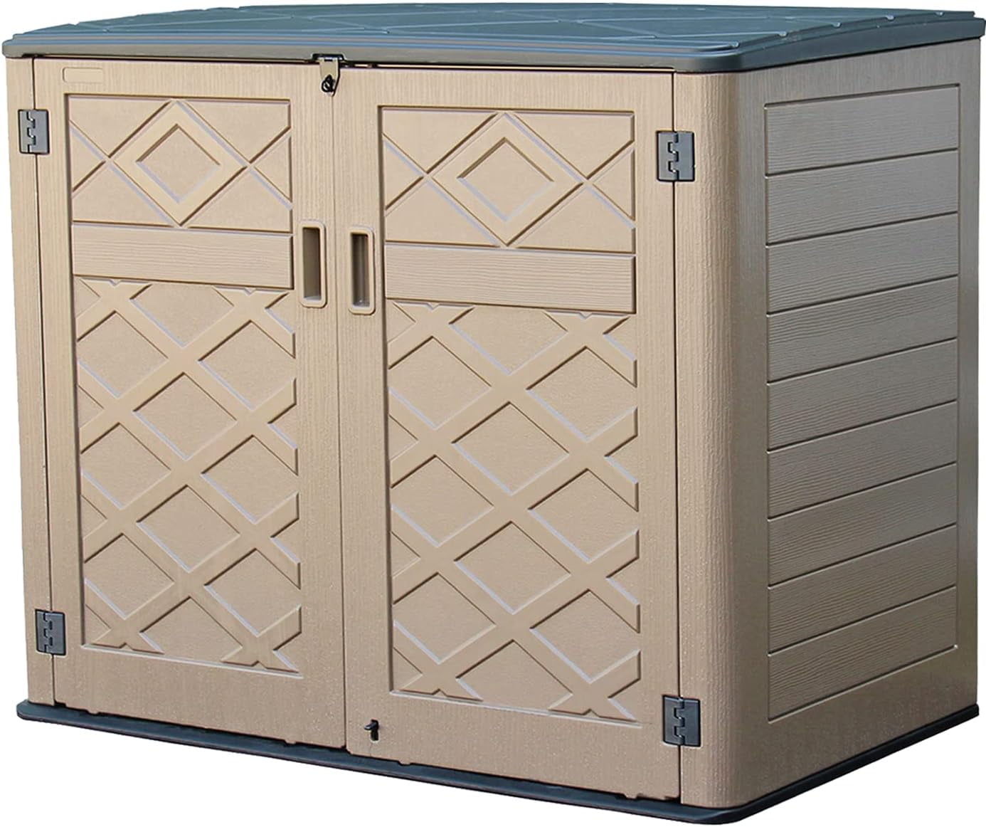 48 Cubic Feet Outdoor Storage Shed - Waterproof Horizontal Storage Box ...