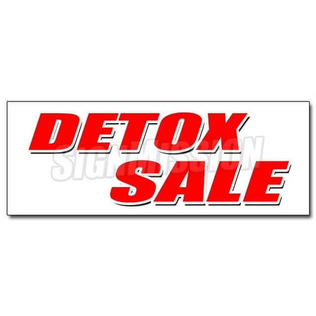 48" DETOX SALE DECAL sticker cigarettes liquor drugs smoke rehab ...